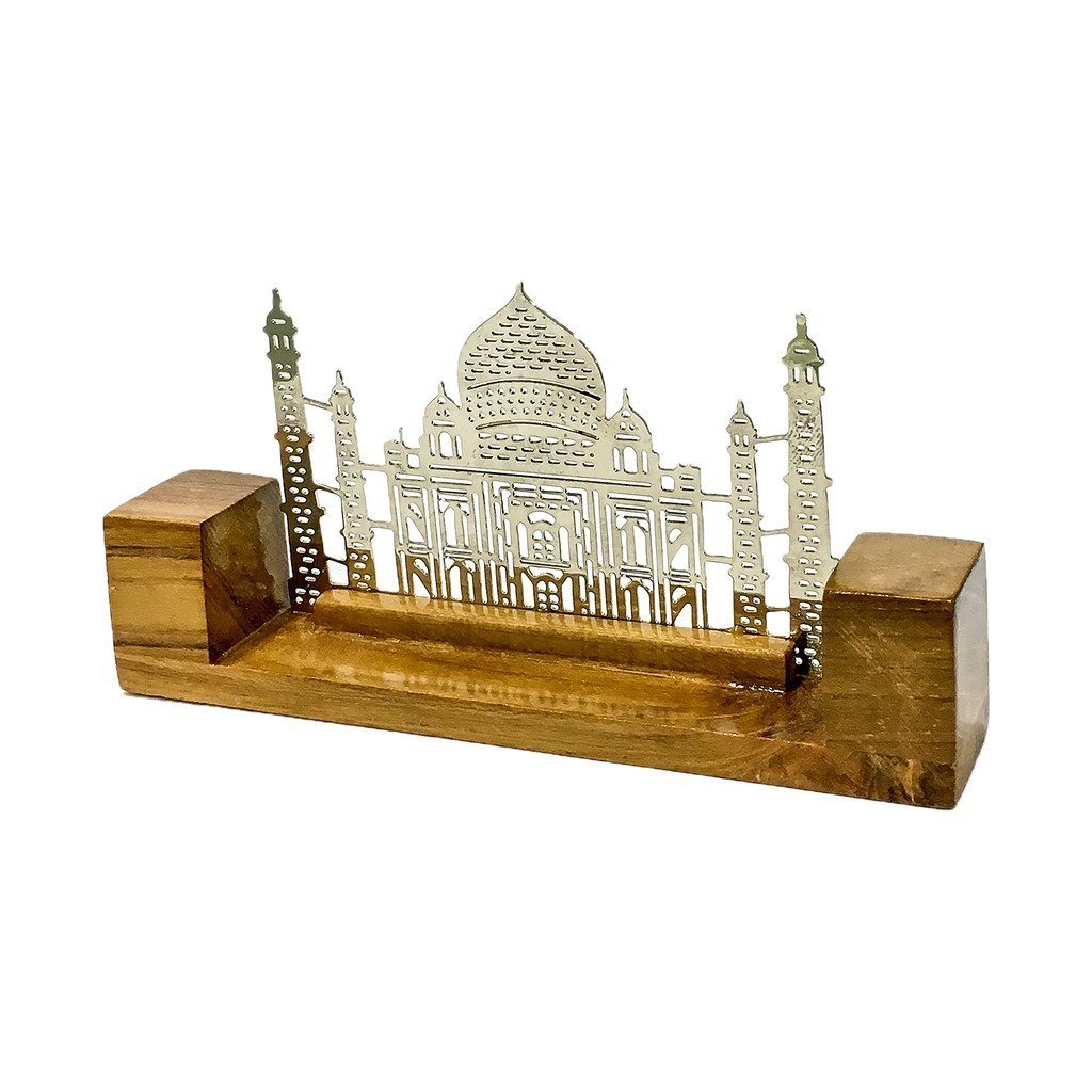 Buy Belirams Taj Mahal Cutout with fine piercing work and set on a Teak ...