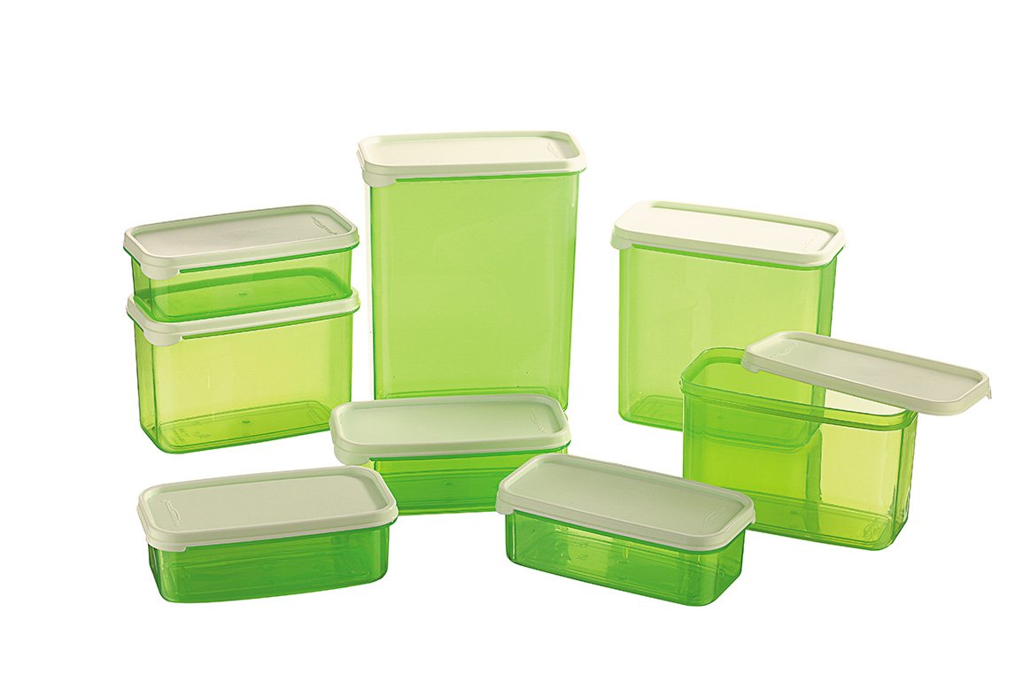 Buy Mastercook Plastic Combo 1647 Container Set, 8-Pieces, Green Online ...