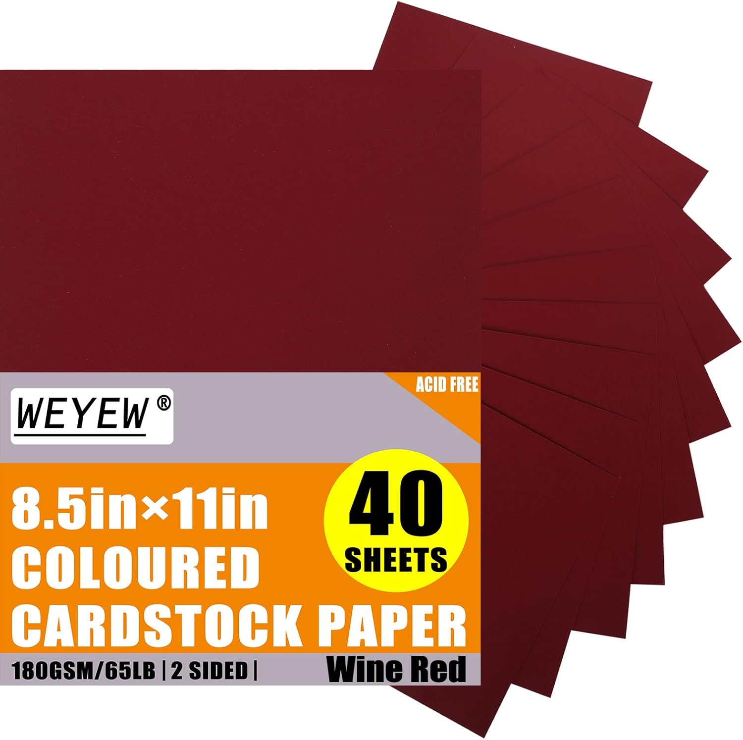 Wine Red Cardstock 8.5 x 11 Thick Paper, 40 Sheets 65 LB/180 GSM ...