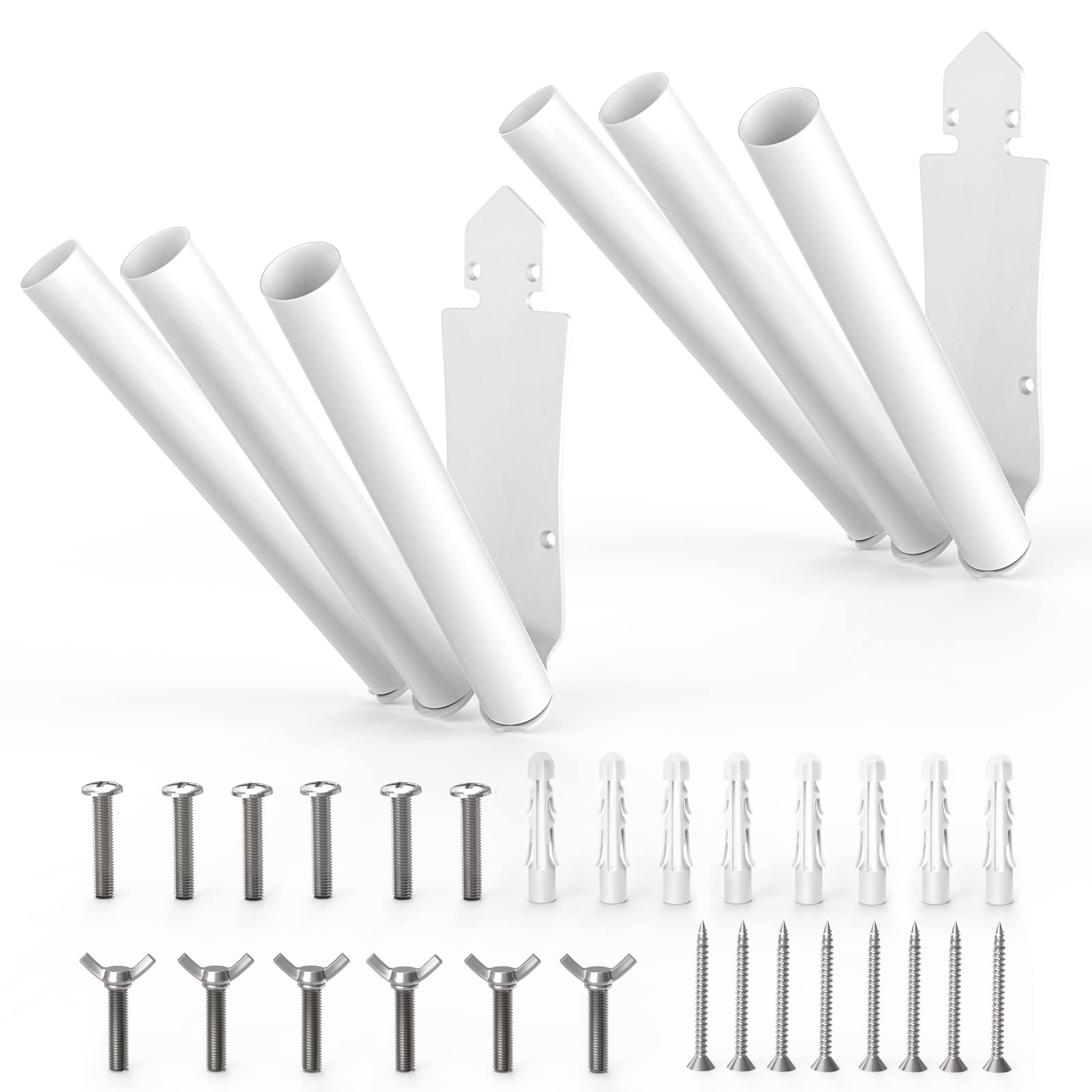 Amazon.com : Zepolu 3 Hole SUS304 Stainless Steel Flag Holders, 2 Pack ...