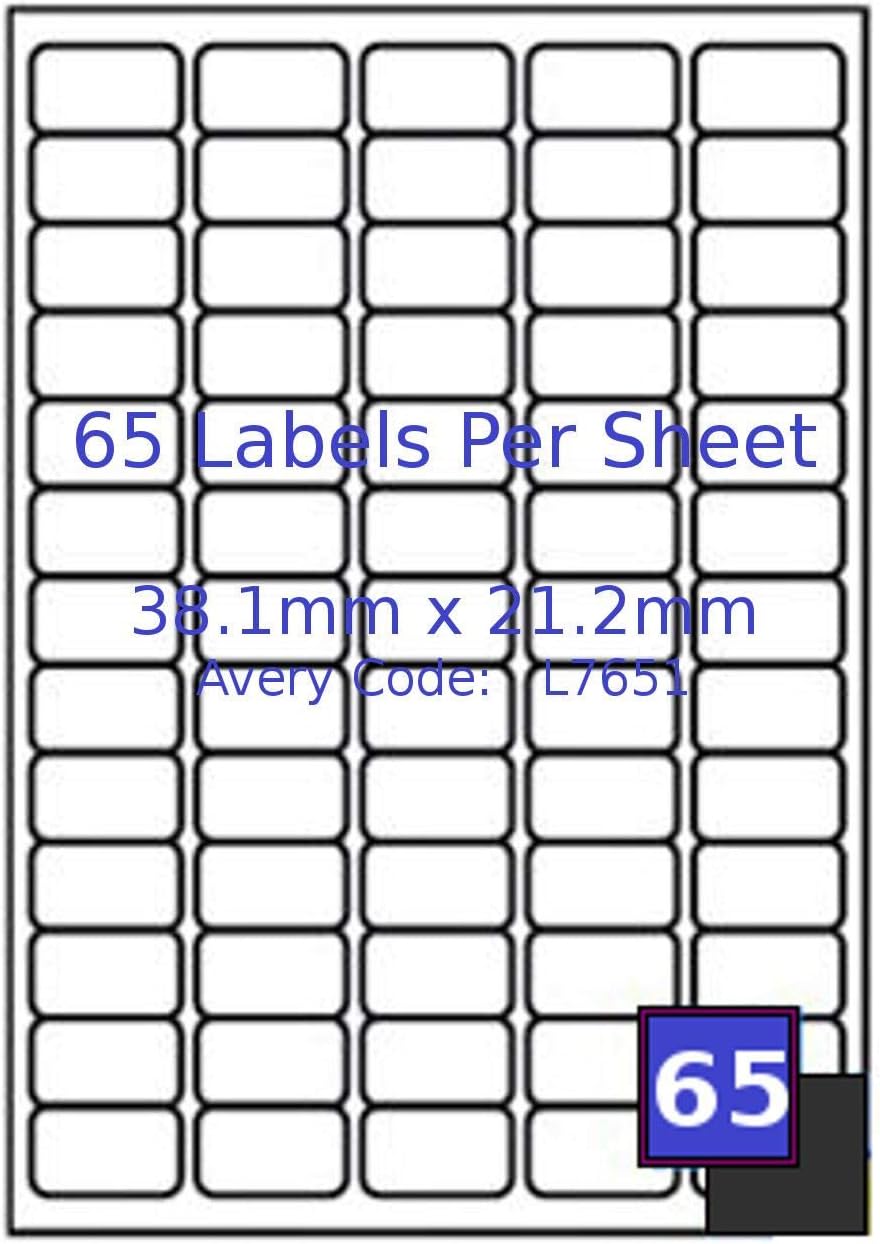 100x 65 Labels Per Sheet AD65 A4 Address Labels Sticky Peel Out Paper ...