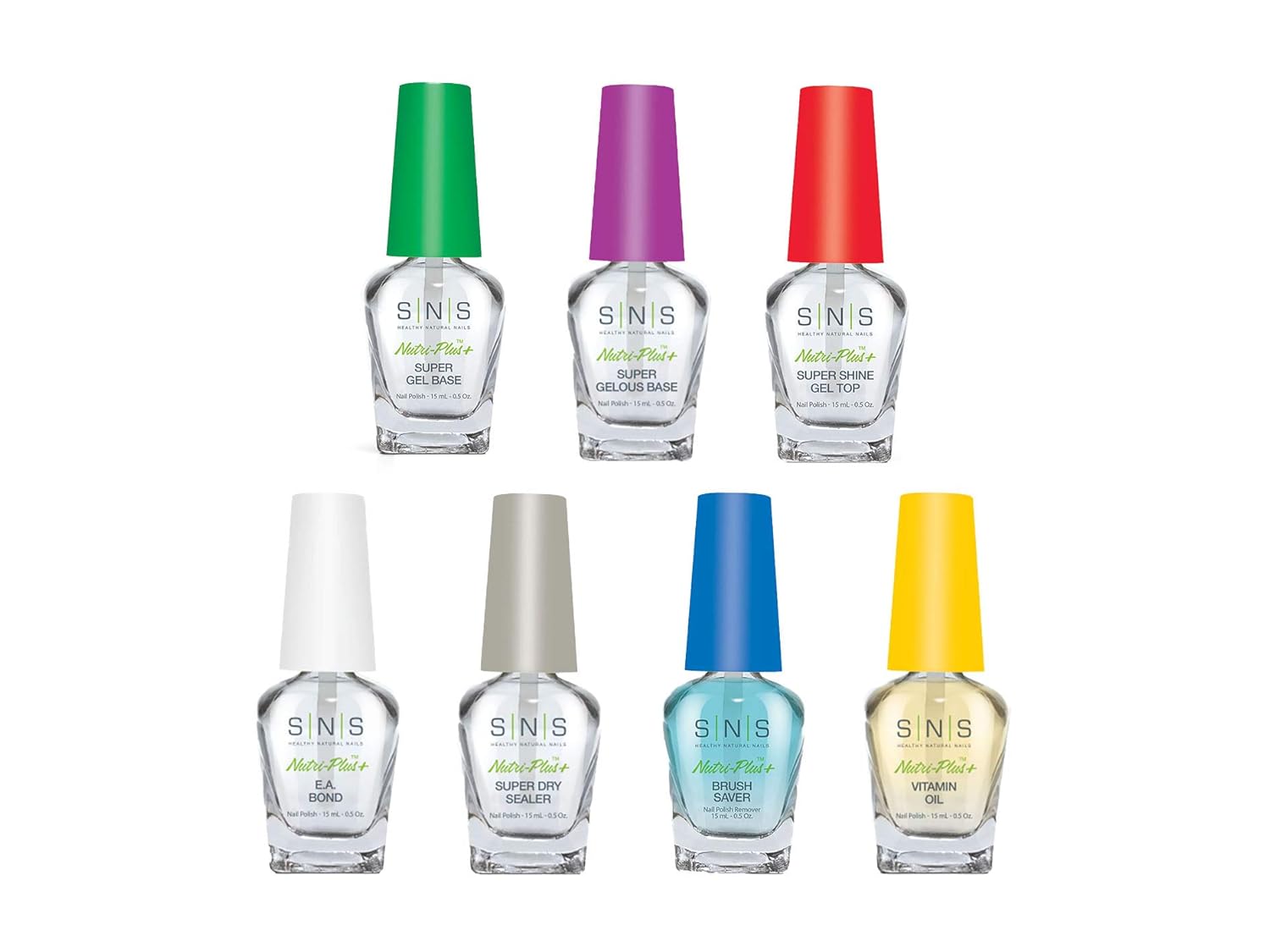 Amazon.com: SNS Base Coat Nail Polish for Nail Dip Powder Set, 7 Pack ...