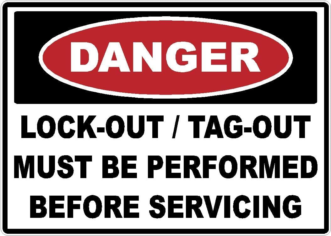 Amazon.com: Danger Lock Out Tag Out before Servicing Warning Sticker ...