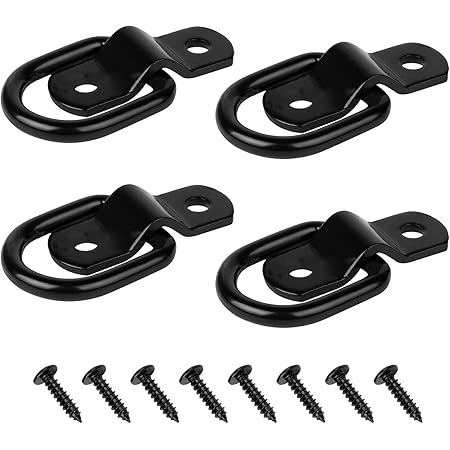 Amazon.com: Jawmoy 4 PCS D Rings Tie Down Anchors Hooks, 1/4" Heavy Duty Stainless Steel Trailer ...