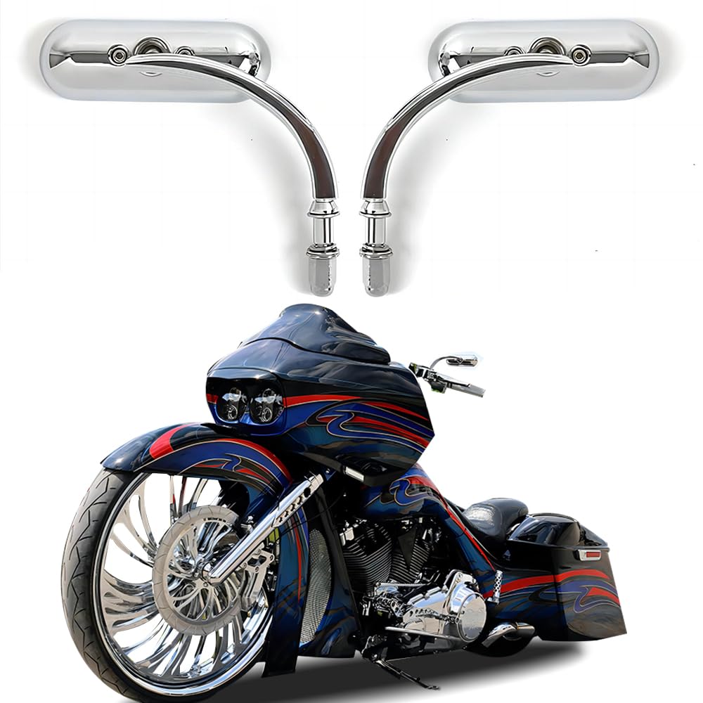 Snapklik.com : Chrome Motorcycle Universal Oval Rear View Side Mirrors ...