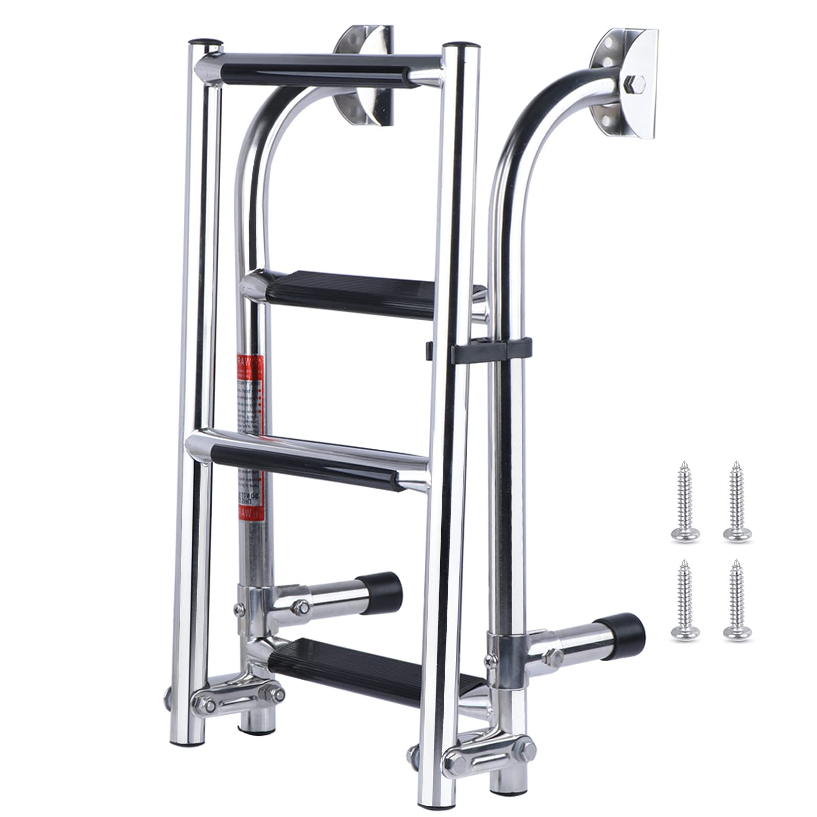 Snapklik.com : 4 Step Folding Boat Ladder, Stainless Steel 2+2 Step ...