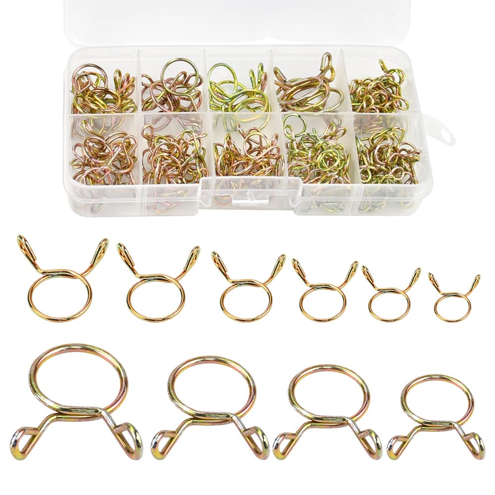 DECARETA 126 PCS Hose Spring Clamps 5-14mm Fuel Line Hose Clips Dual ...