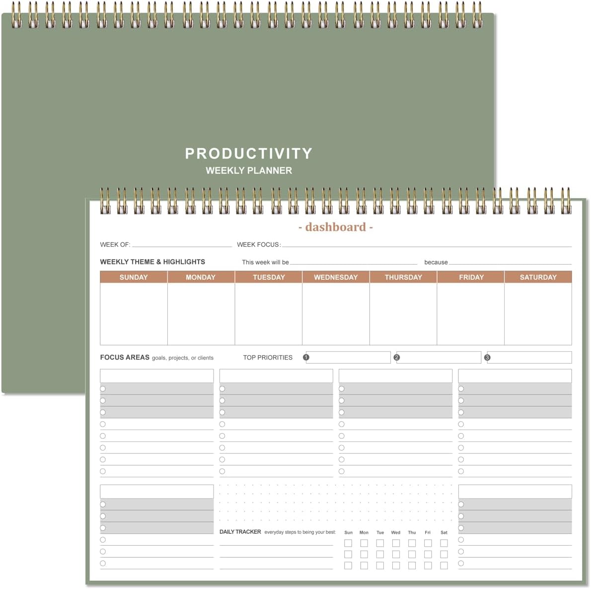 Amazon.com : Weekly Productivity Planner - 8.5" x 11" Dashboard Desk ...