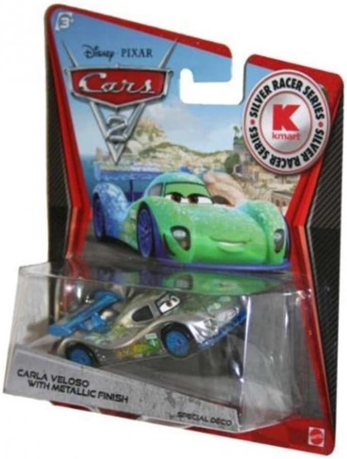 Disney Pixar CARS 2 Exclusive 1:55 Die Cast Car SILVER RACER Carla ...