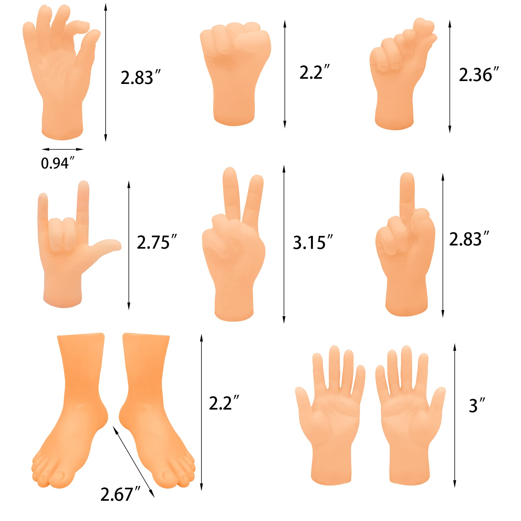 Snapklik.com : 16 Pcs Tiny Finger Hands Mini Rubber Finger Puppets ...