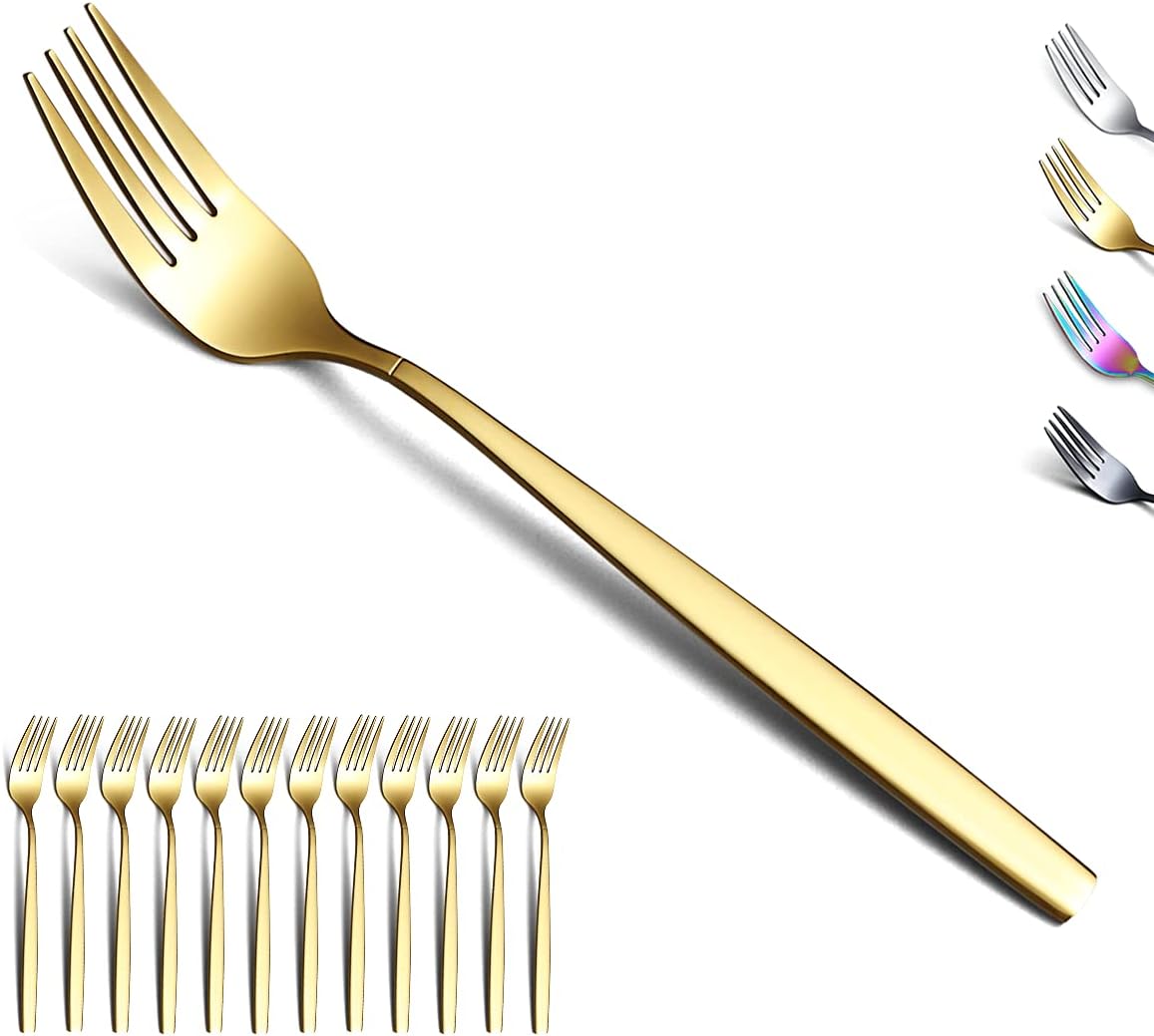 Amazon.com: Berglander Gold Dinner Forks of 12, Stainless Steel ...