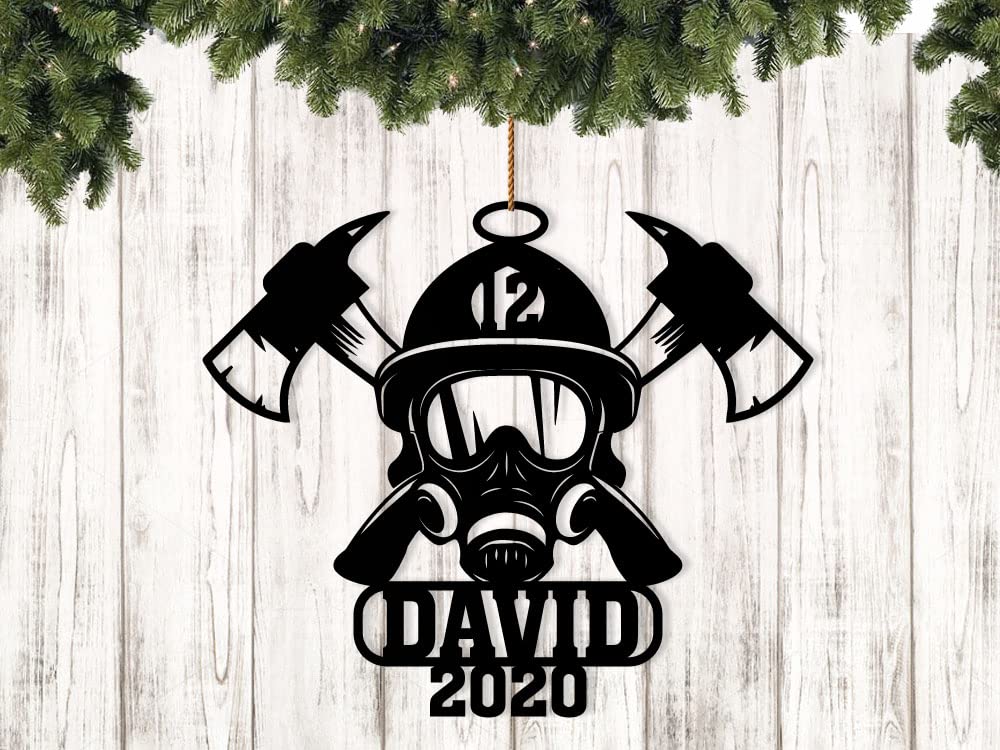 Amazon.com: Personalized Firefighter Fireman Christmas Ornament ...