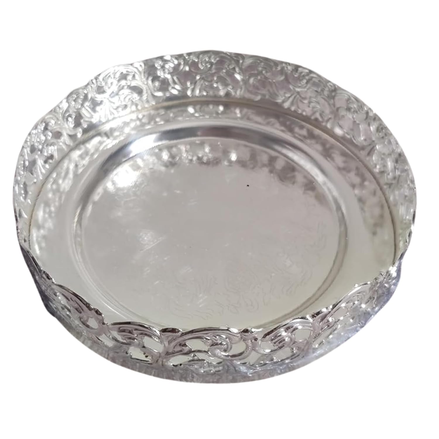 Buy PUJA CELEBRATIONS German Silver Bowl Tray Diwali Gift Itemss ...
