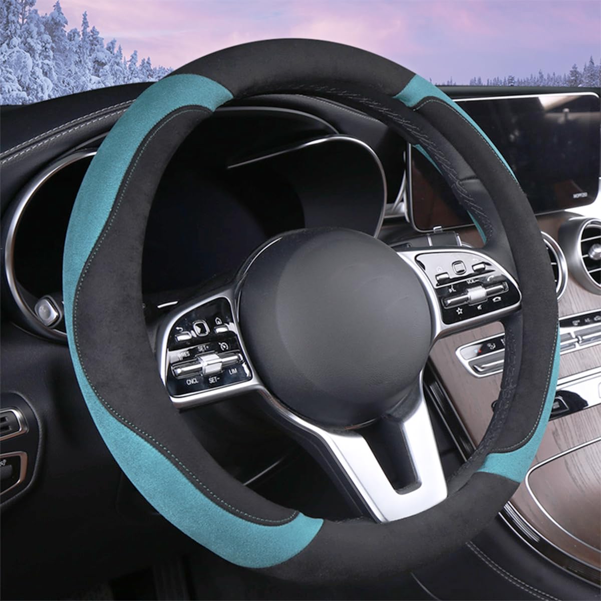 Amazon.com: WJMZ Soft Suede Steering Wheel Cover, Warm Steering Wheel ...