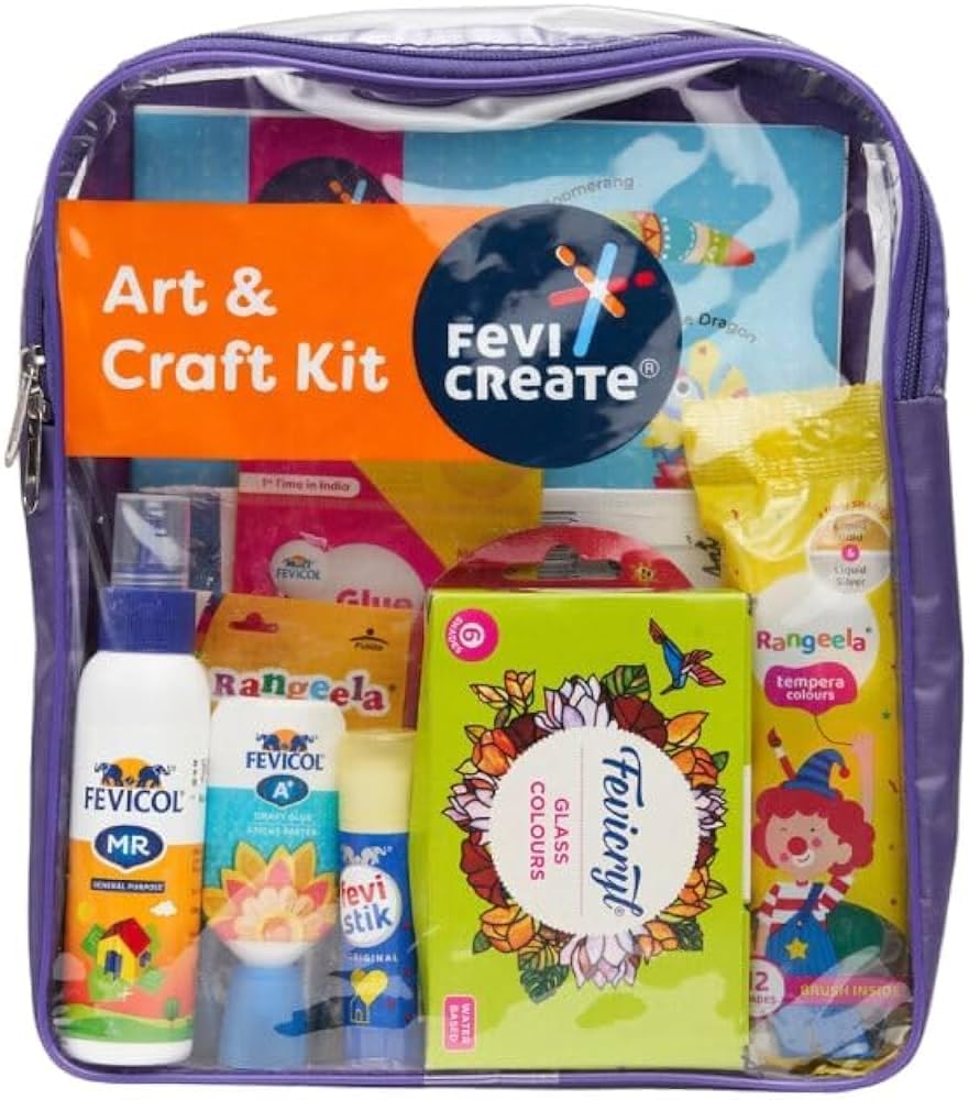 Fevicreate Art & Craft Kit | with Transparent Backpack | Value Pack ...