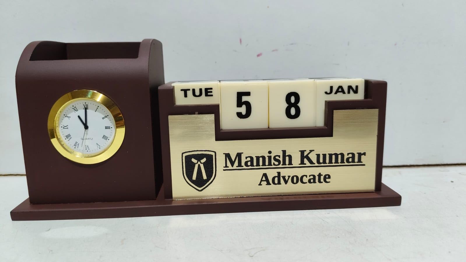 SHIVOM CRAFTS Name Printed, Pen Stand for Office Table, Desk Organizer ...