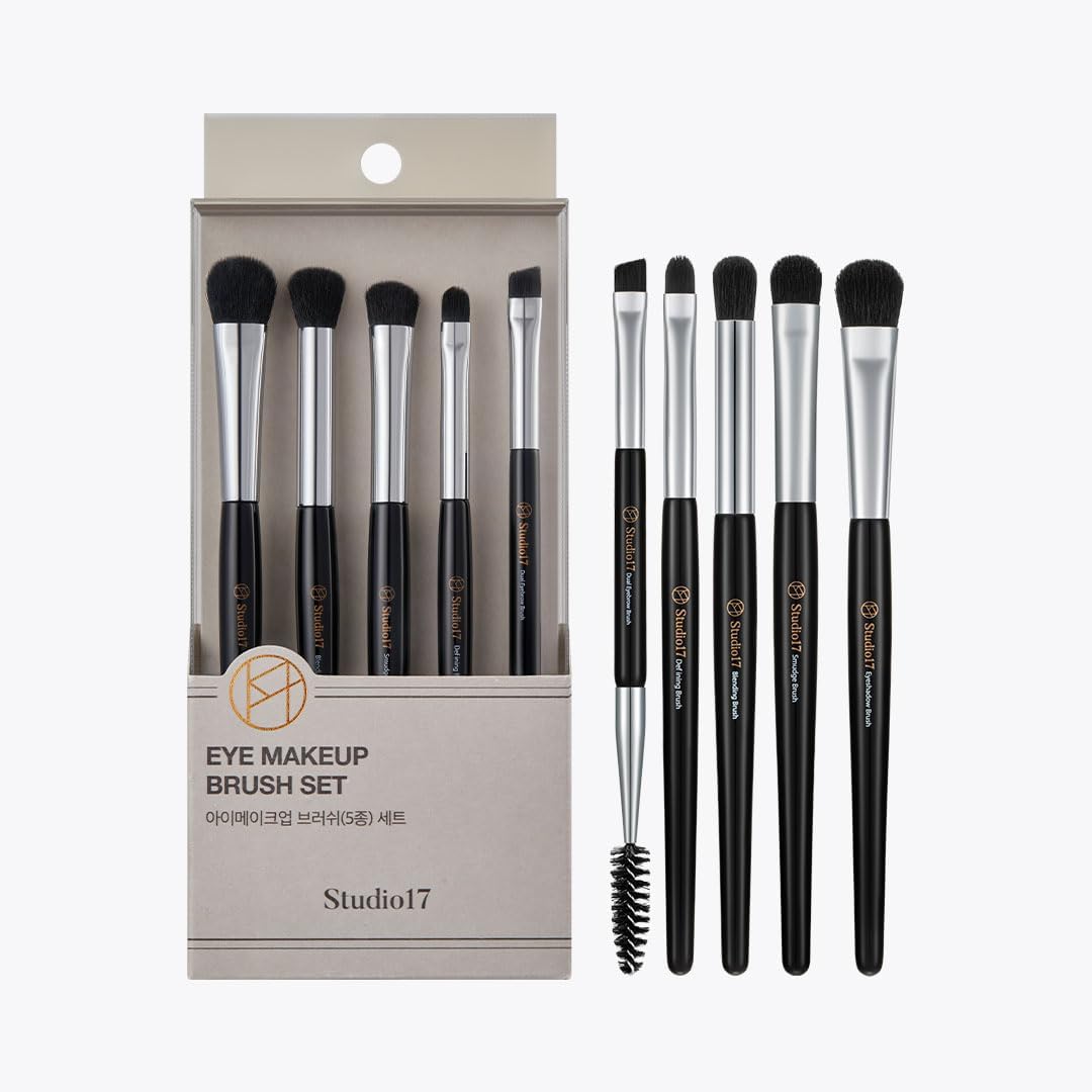 Amazon.com: STUDIO17 Eye Makeup Brush Set 5 Pcs | Small & Portable Eye ...