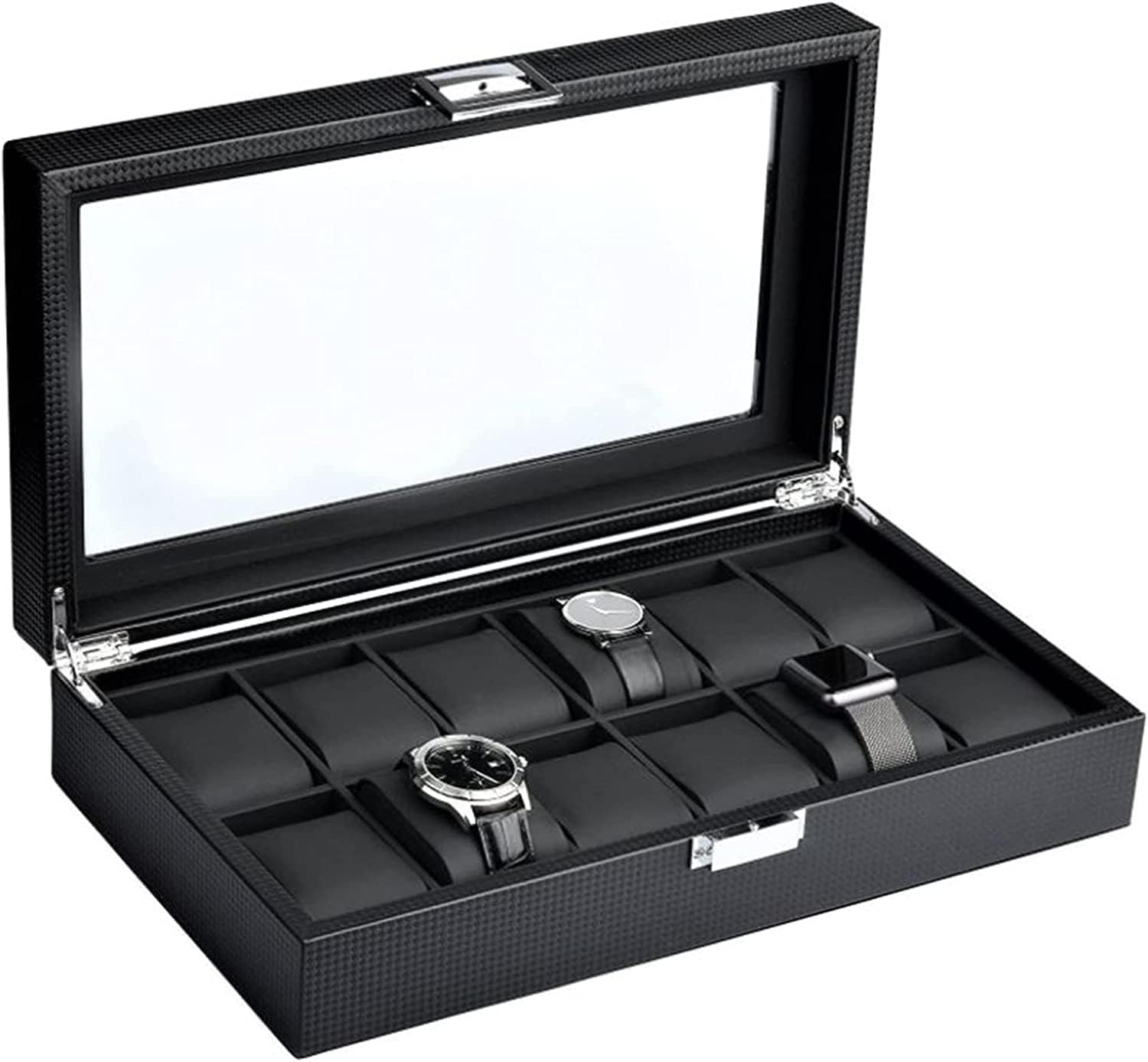 SONGMICS Caja de Relojes con 12 Ranuras, Estuche de Relojes de Madera ...
