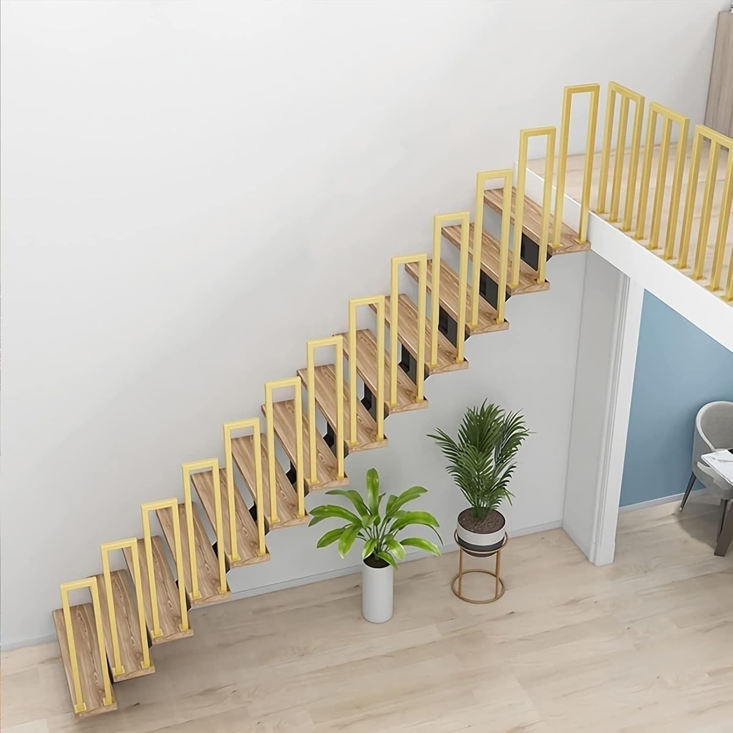 Amazon.com: U-Shaped Metal Stairs Handrail Railing - Stair Handrail ...