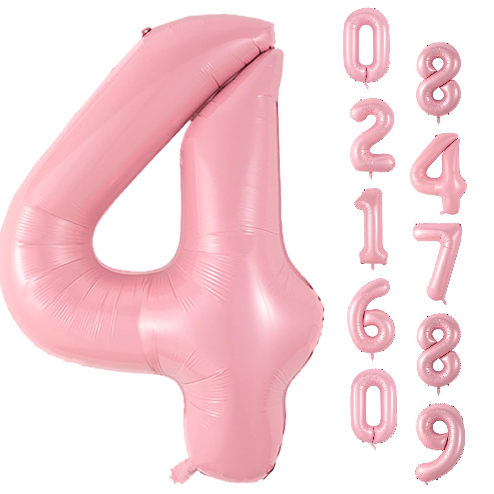 Amazon.com: Pink 4 Balloon Number 40 Inch, Big Large Foil Number ...