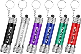 Personalised Ultra Bright 5 LED Metal Torch Light Keyring | Logo & Text ...