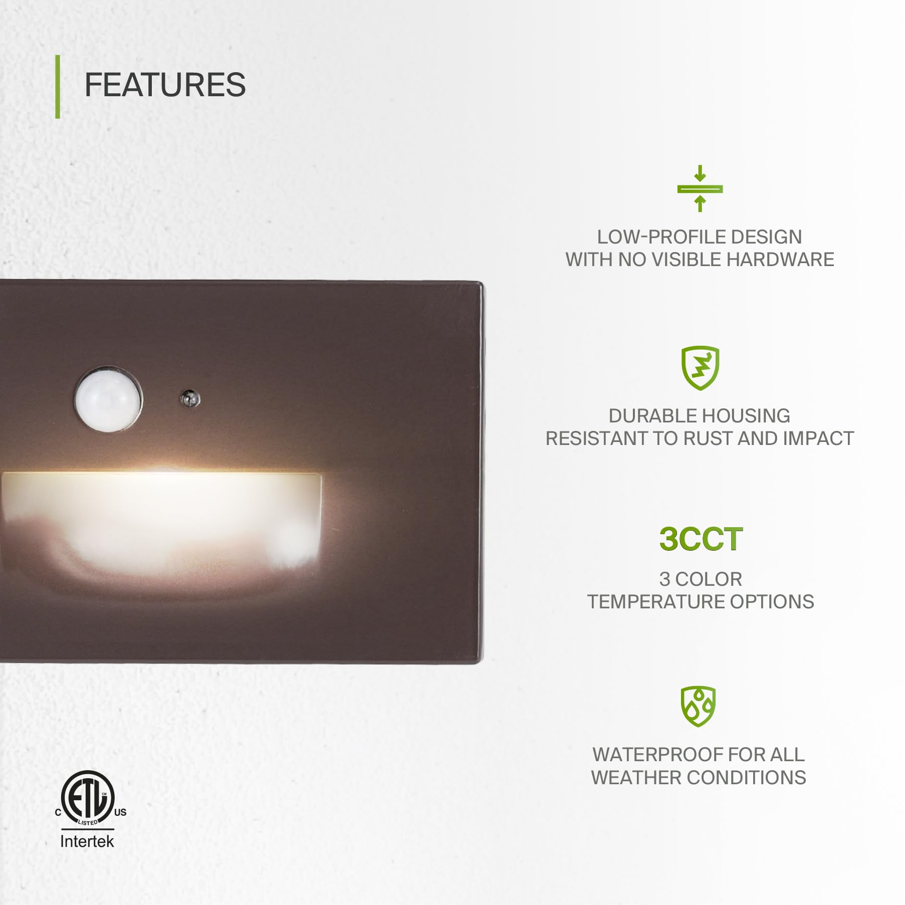 Snapklik.com : LED Recessed Step Light Fixture, Dusk To Dawn Outdoor ...