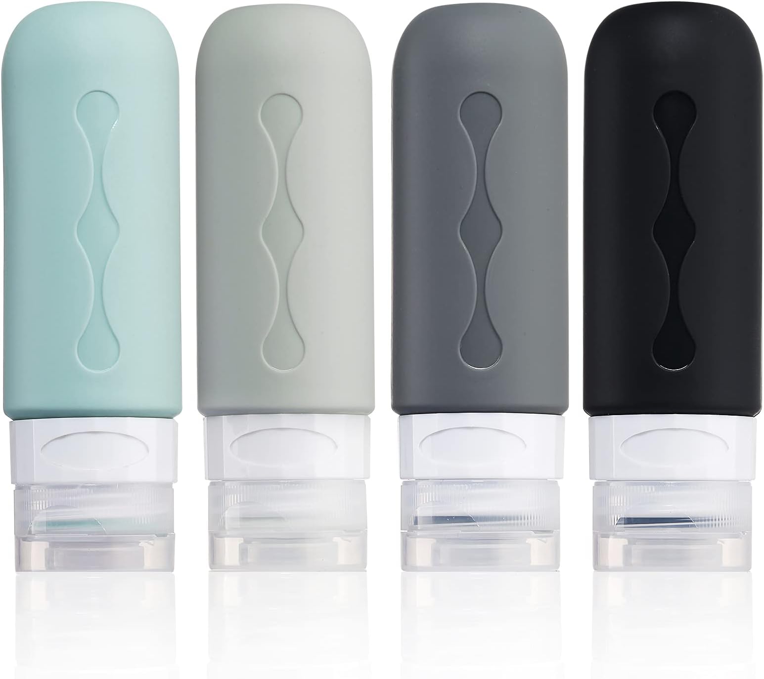 Set de 4 Botellas de viaje, Recipientes Exprimibles a Prueba de Fugas ...