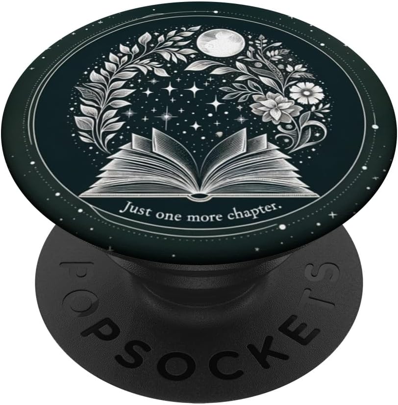 Just One More Chapter Floral Book Moon Lover Reading PopSockets ...