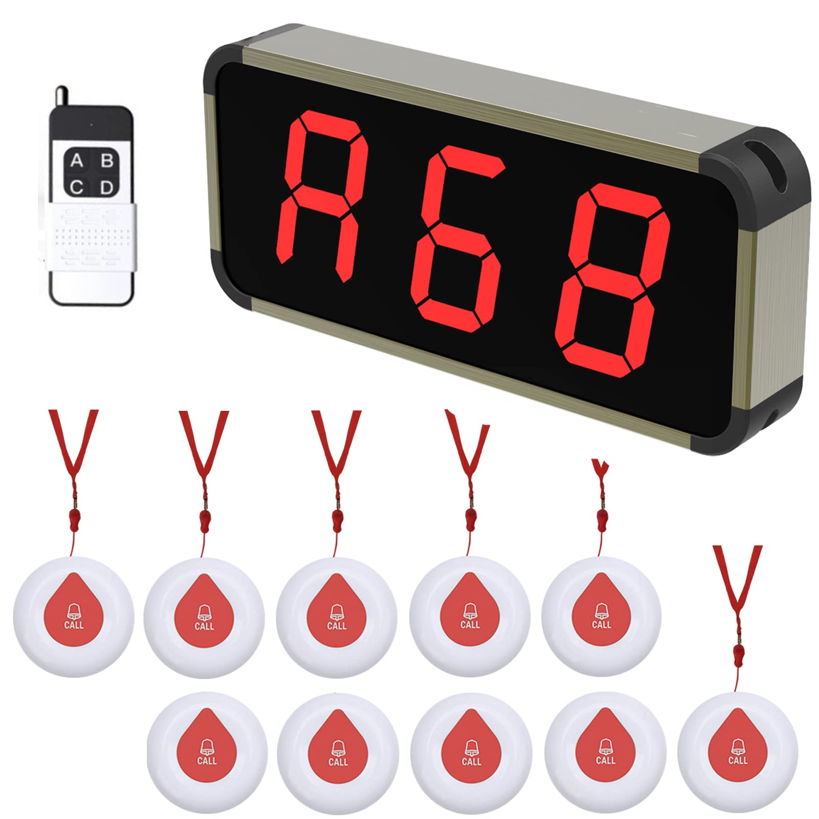 Wnkrun Wireless Calling System Restaurant Pager System Caregiver Pager ...