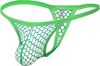 ohmydear Men's Fishnet Underwear Sexy Mesh G-String See Through Thong ...