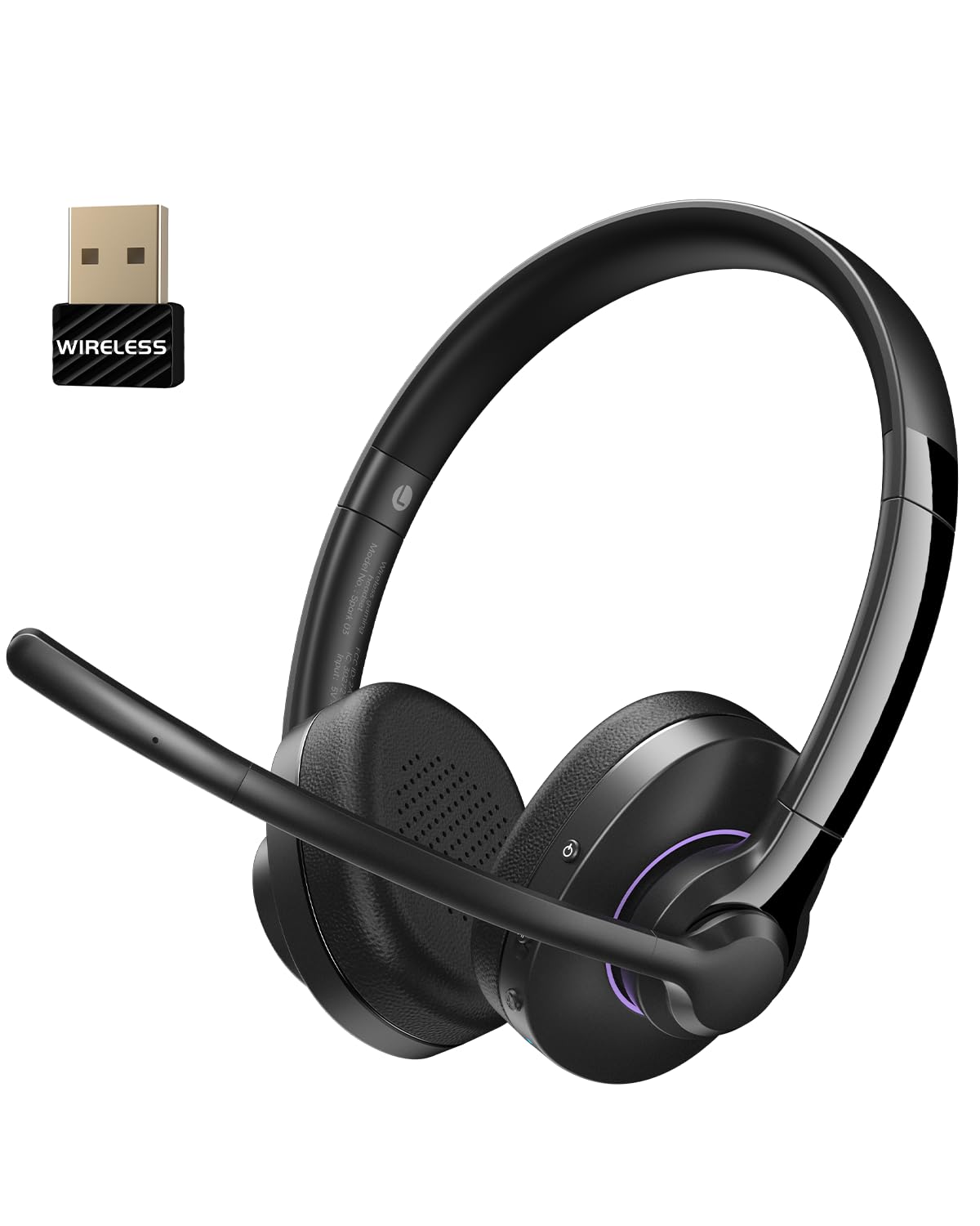syndesmos Wireless Headset with Microphone, Bluetooth Computer Headset ...