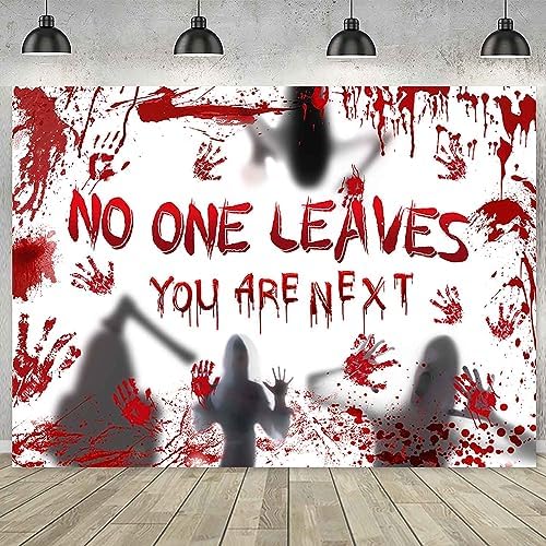 Amazon.com : Sensfun Halloween Blood Backdrop Scary Bloody Handprint ...