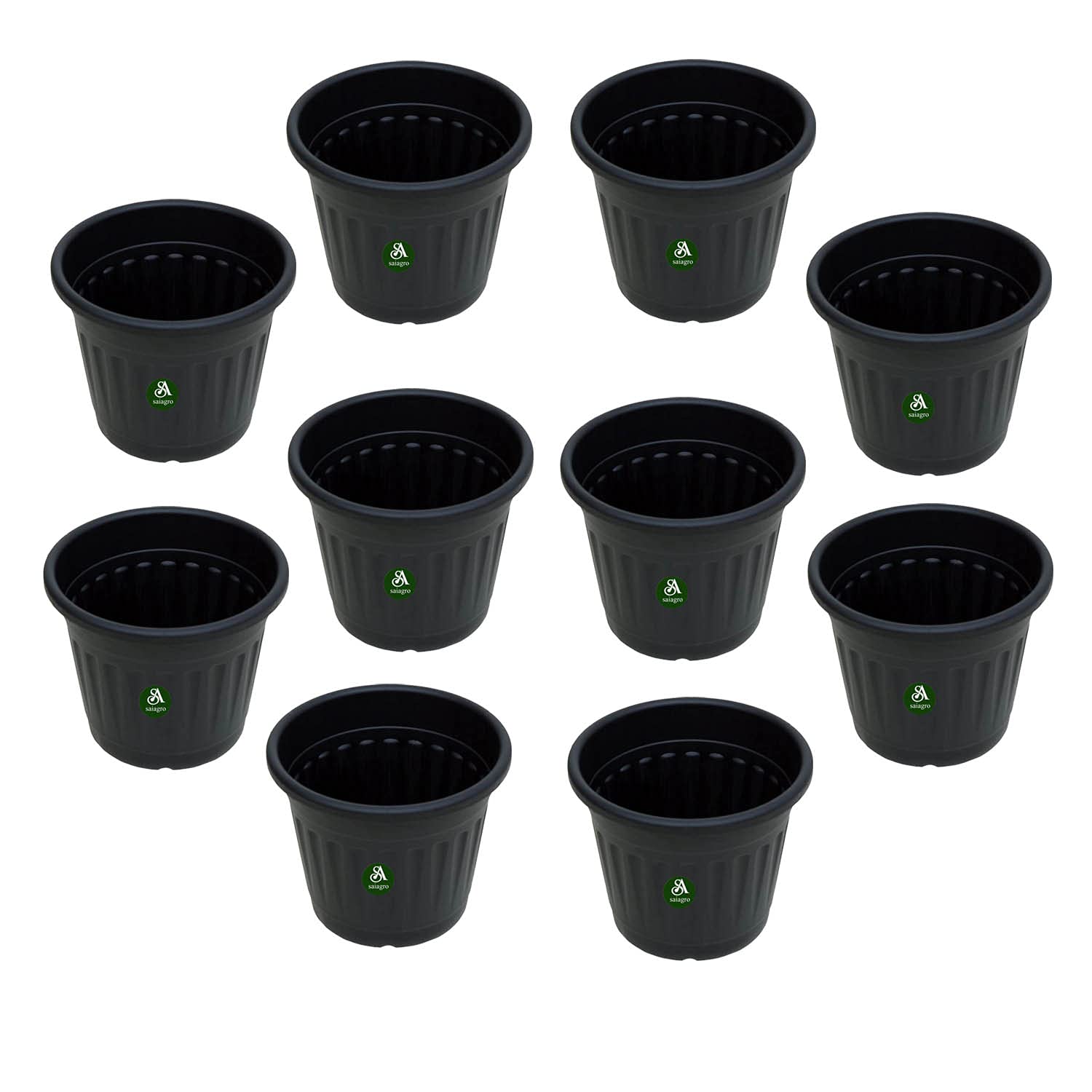 SAI Agro 10 INCH Flower Pot Pack of 10 / Indoor and Outdoor USE Pot ...