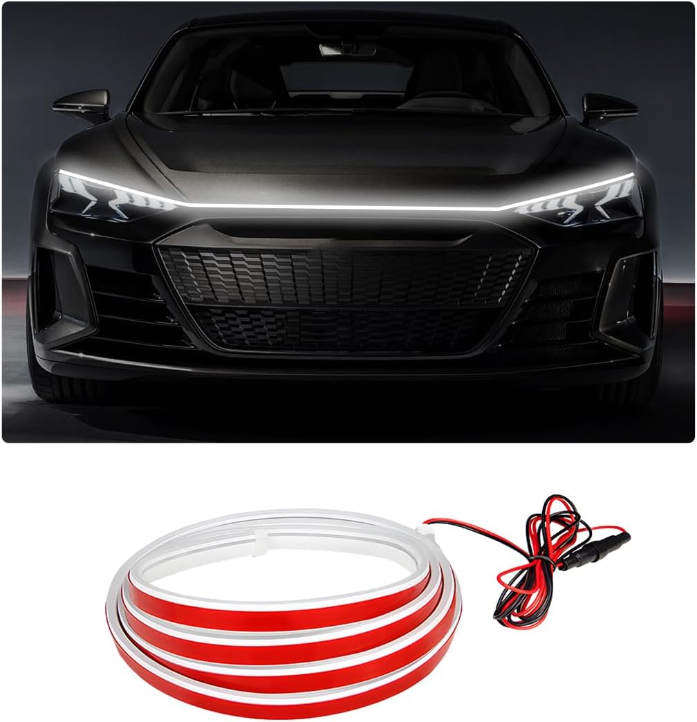 Amazon.com: KVAEY Car Hood Light Strip, 79 Inch Flexible Dynamic Engine ...