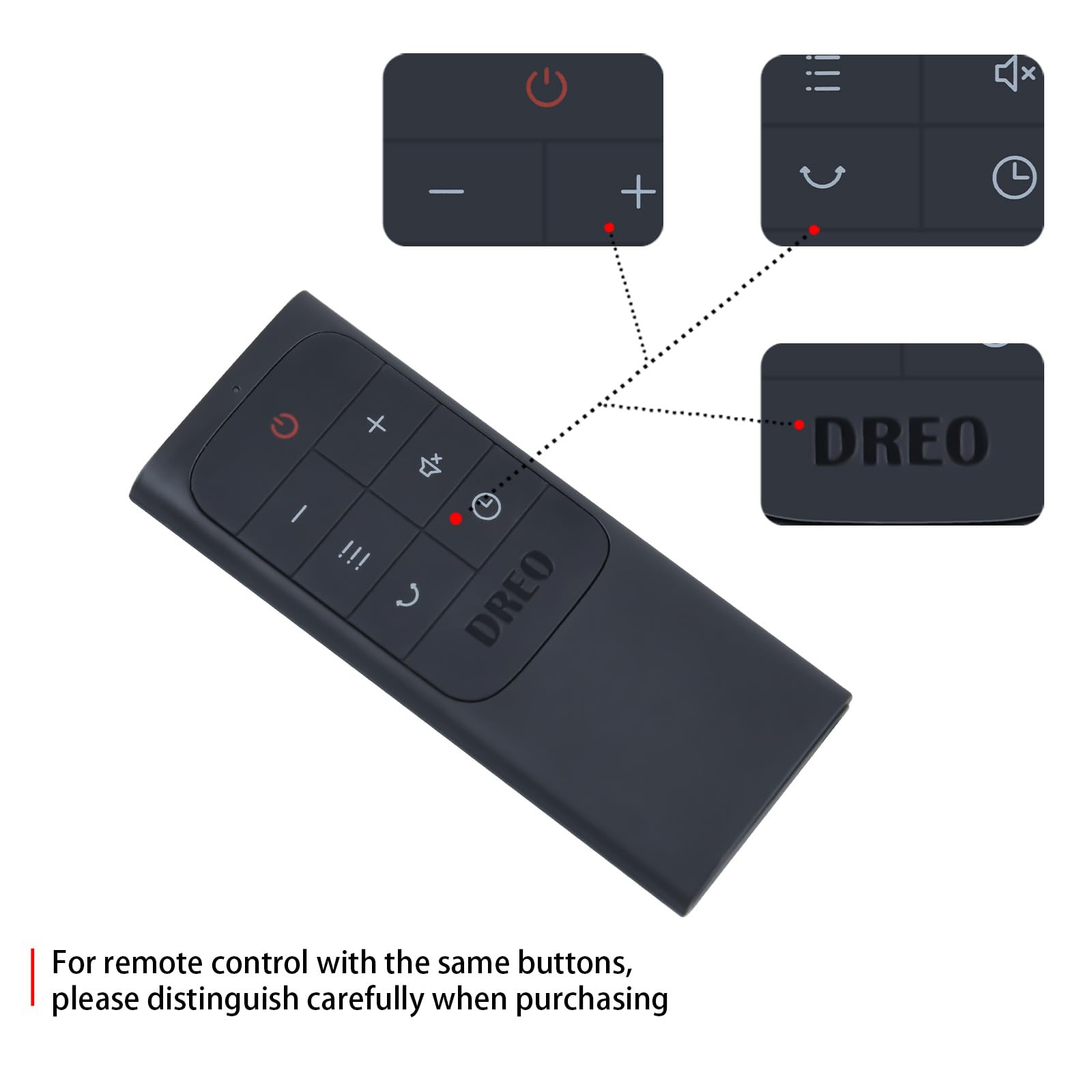 Snapklik.com : New DR-HPA001 Replacement Remote Control Fit For Dreo ...