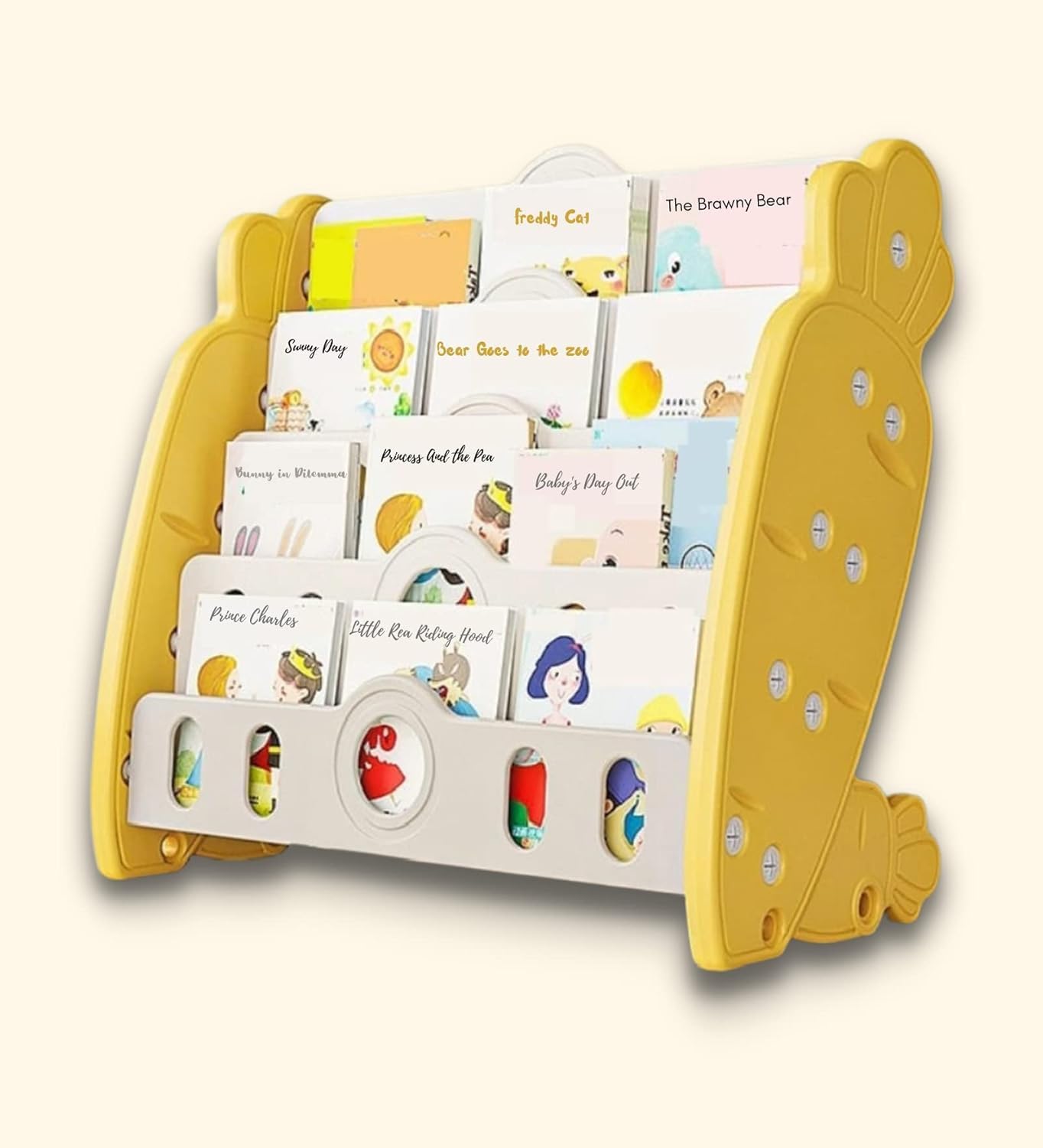 Ok Play Animal Theme Bookshelf for Kids | 4-Tier Display Rack | Storage ...