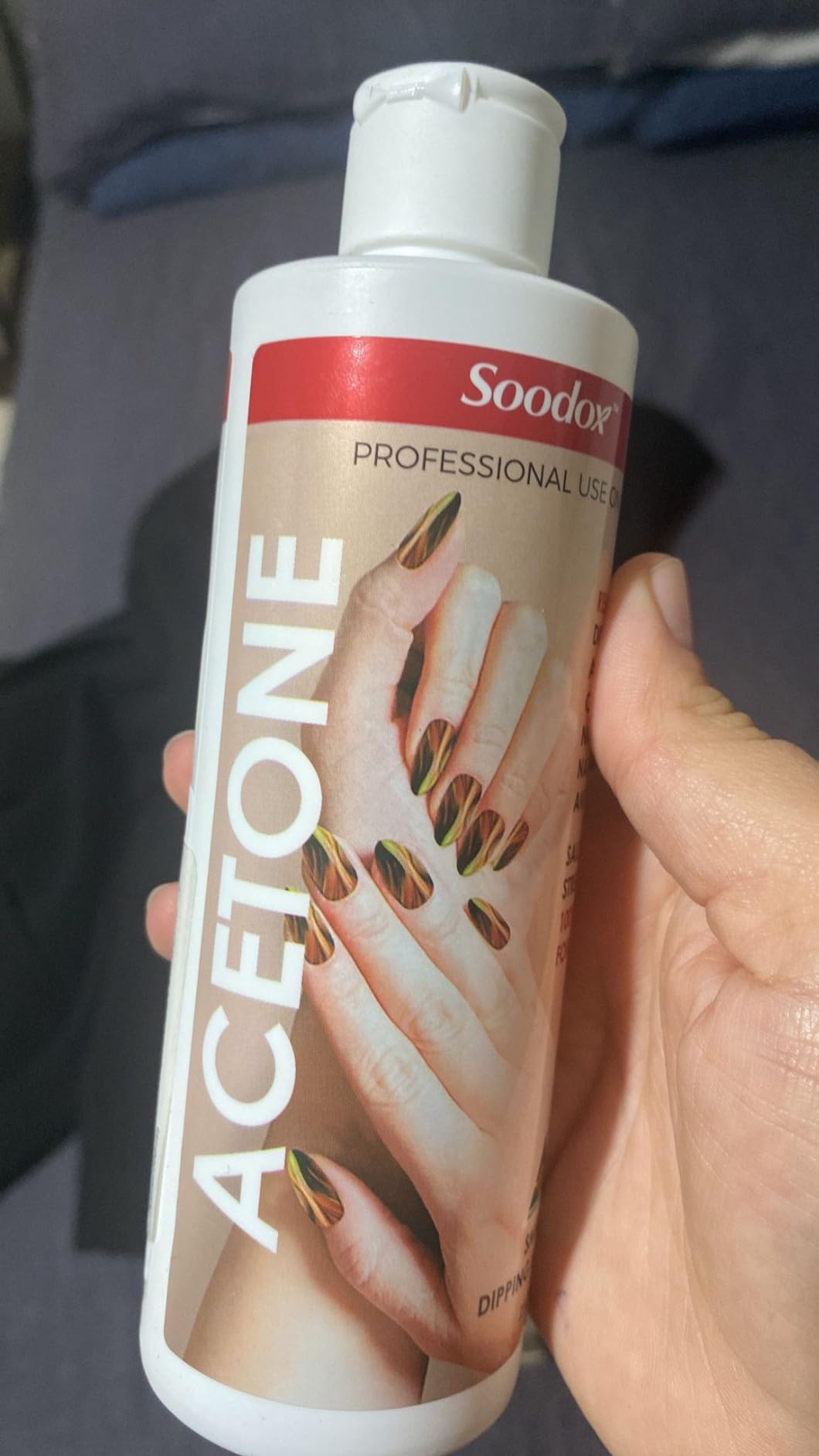 Soodox 100% Pure Acetone Gel Acrylic Nail Polish Soak Off Remover 250mL ...