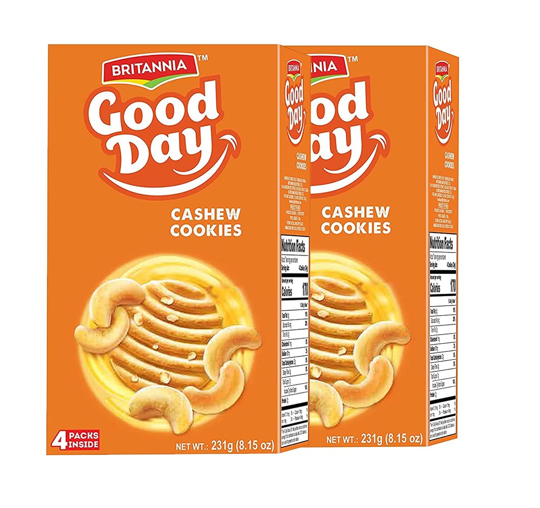 Amazon.com: BRITANNIA Good Day Cashew Cookies Family Pack 8.15oz (231g ...