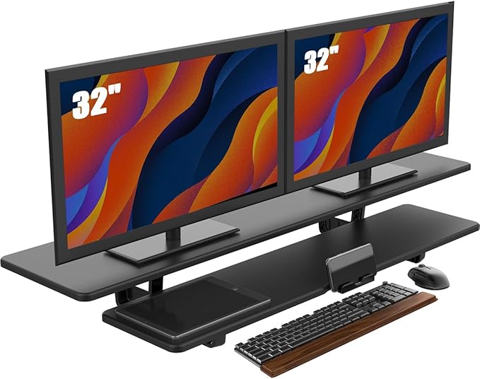 Amazon.com: Dual Monitor Stand Riser, Monitor Stand for Desk, 2-Tier ...
