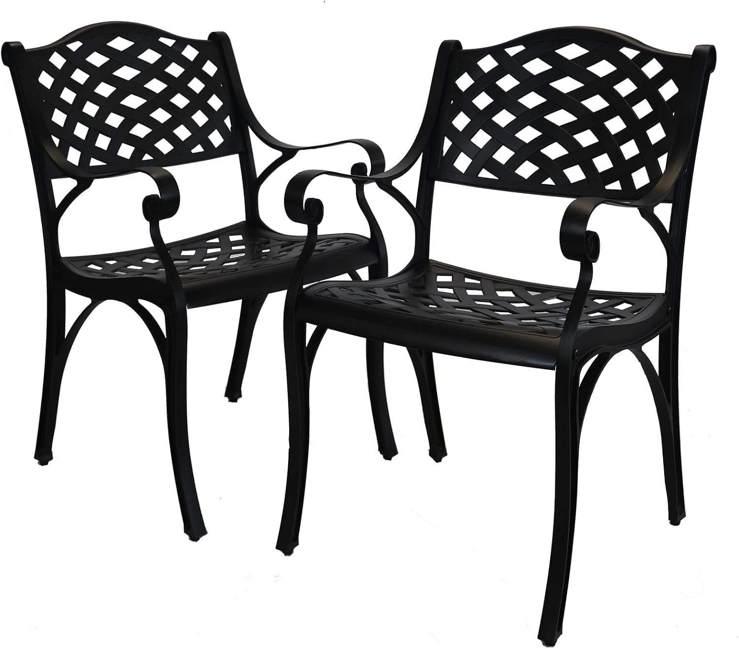 Amazon.com: PATIO-IN Cast Aluminum Patio Chairs of 2, Outdoor Dining ...