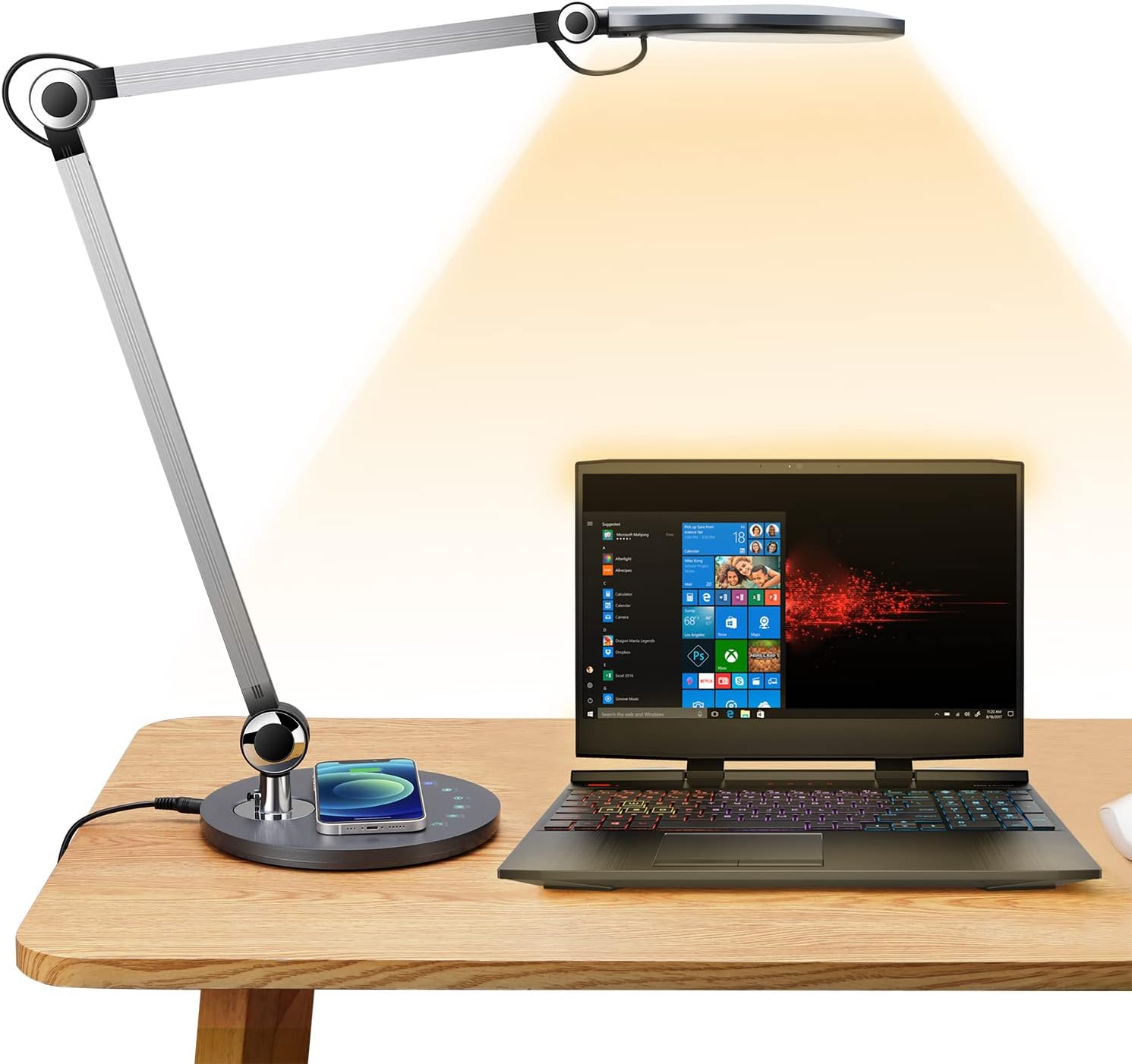OTUS Led Desk Lamp with Wireless Charger | Architect Desk Lamps for ...