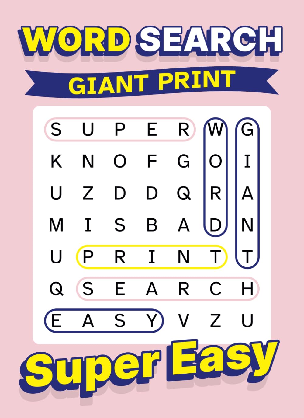 Amazon.com: Word Search Giant Print Super Easy: Jumbo Font Wordsearch ...