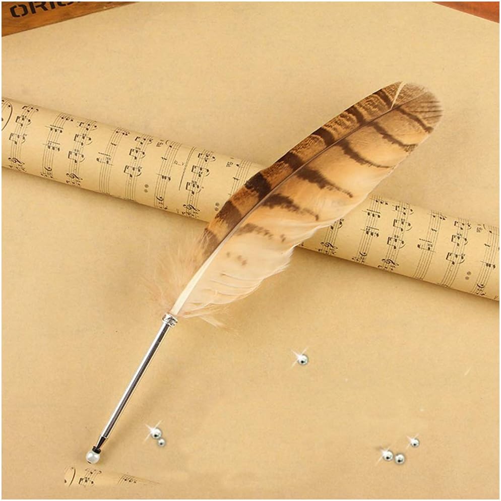 Amazon.com : OPENDGO Feather Ballpoint Pen,Vintage Owl Feather Pen ...