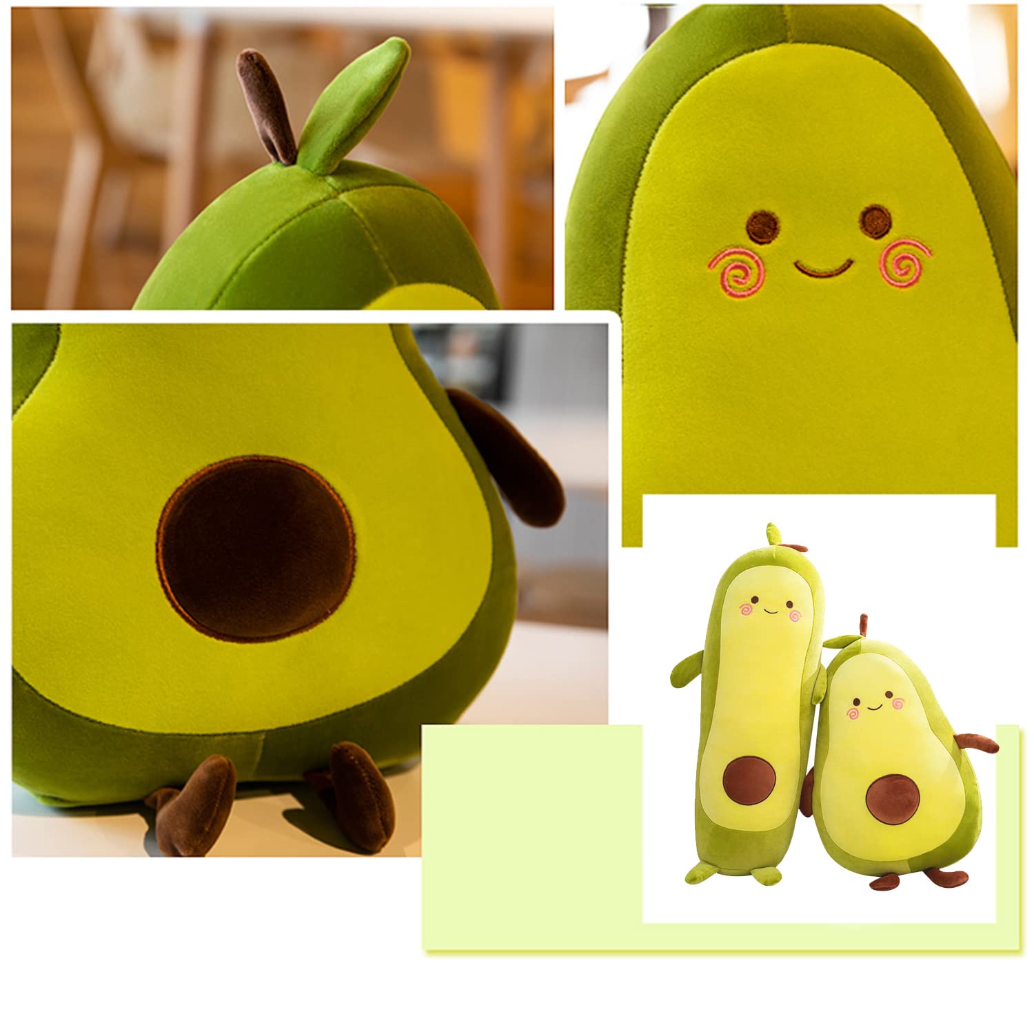 Cute Avocado Stuffed Plush Soft Hugging Pillow Toy Lovely Fruit Plush ...