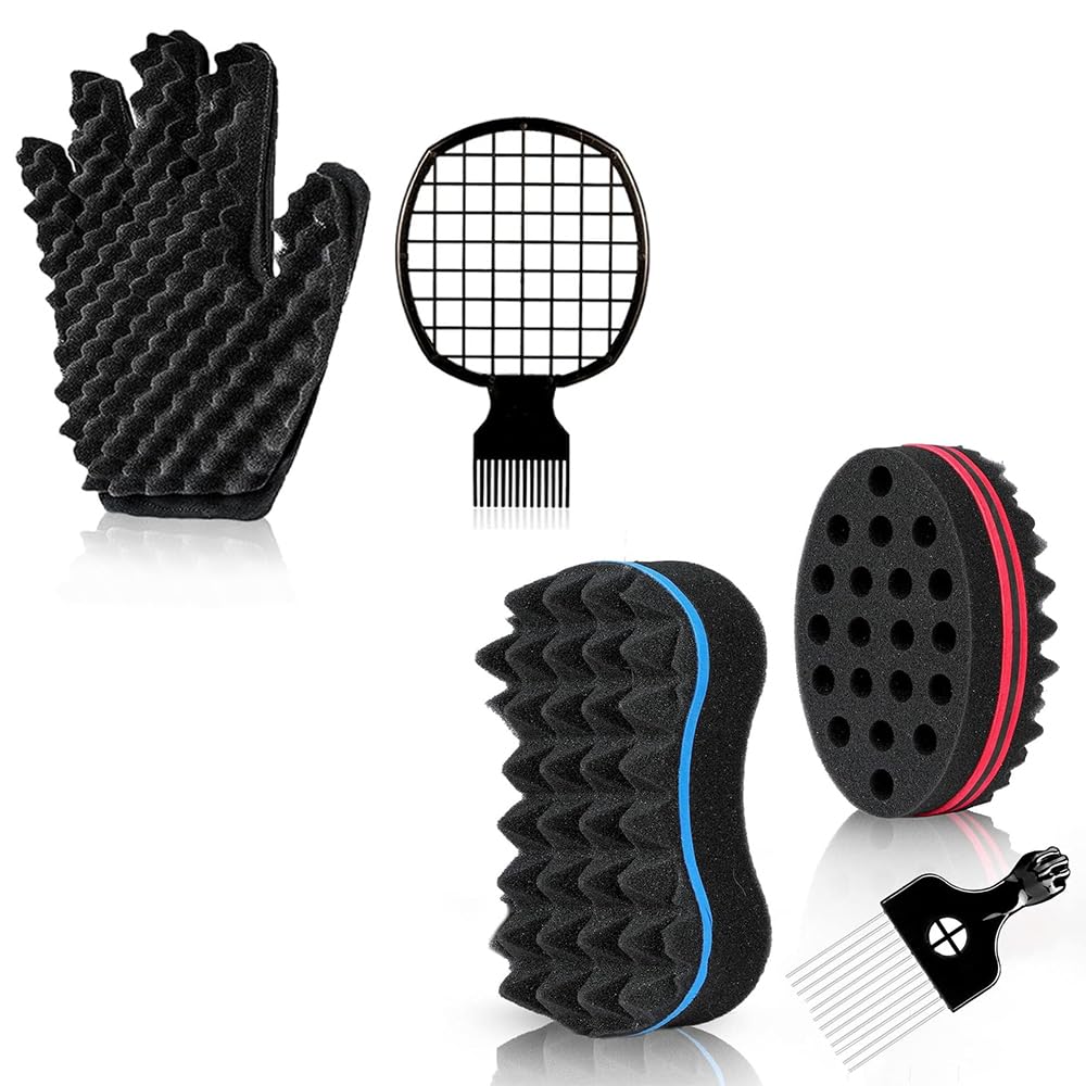 Amazon.com : 3Pcs Hair Styling Set, Curling Sponge Glove with Hair ...
