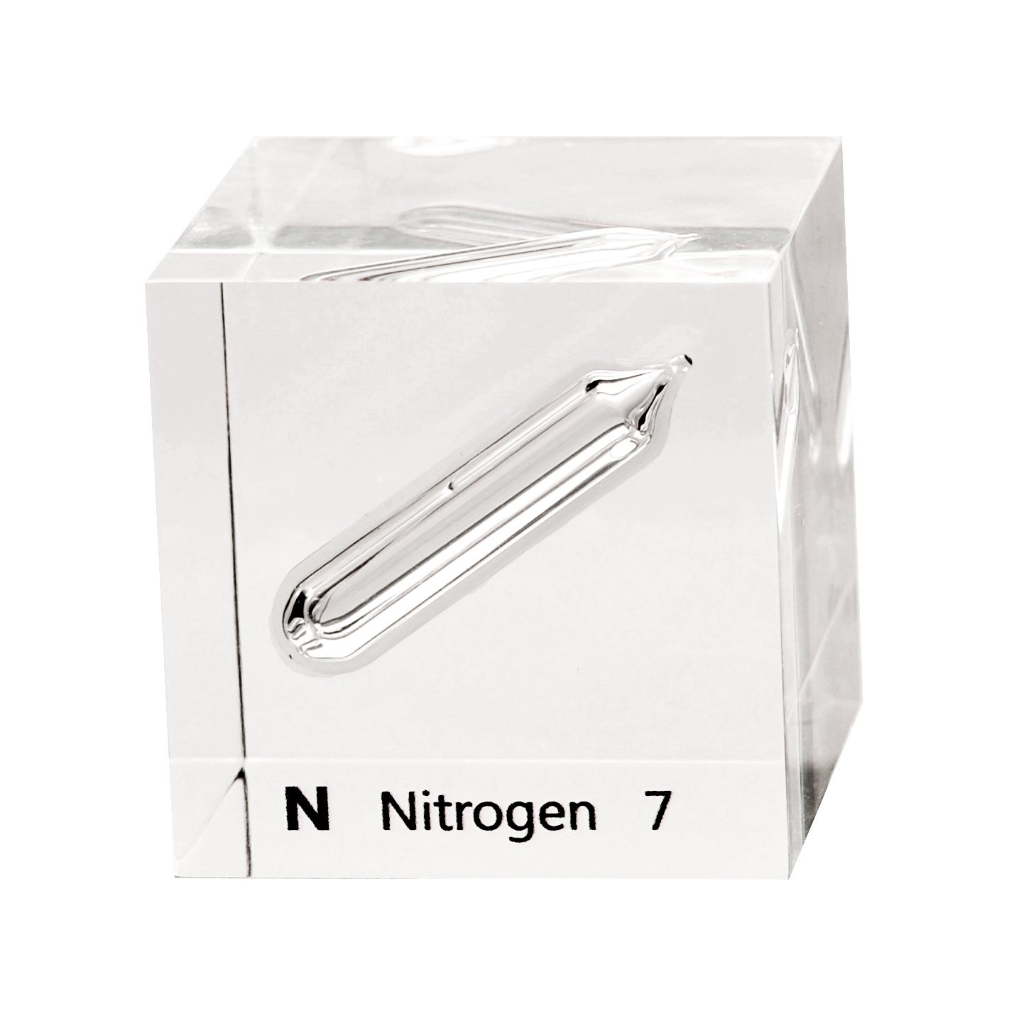 Nitrogen Gas Ampule in 50mm (2x2in) Acrylic Cube for Element Collection ...