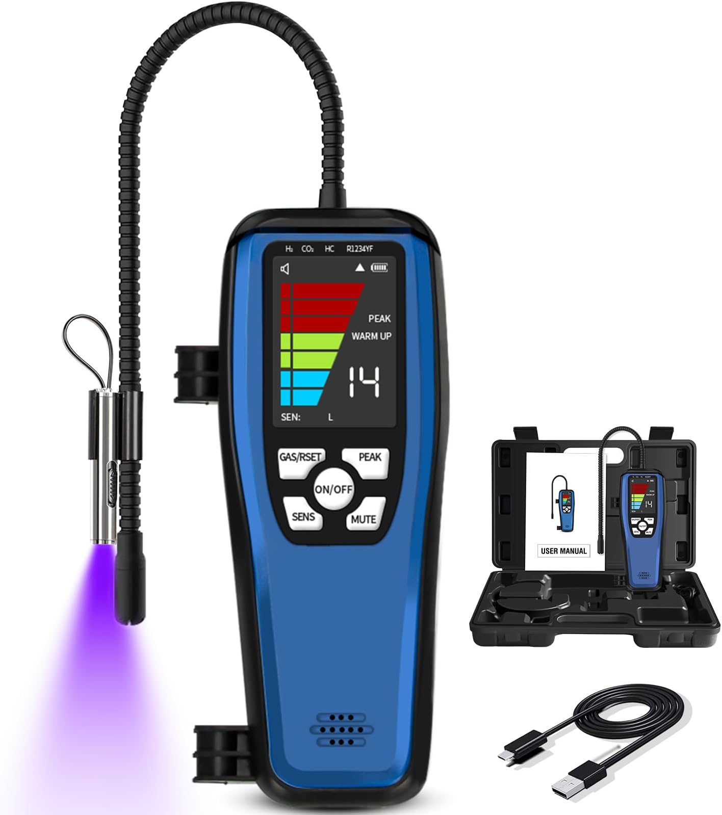 Mastercool 55900 Blue Refrigerant Leak Detector (IntellaSense II) by ...