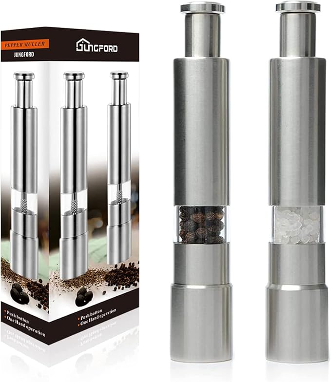 Amazon.com: [2 Pieces] Premium Stainless Steel Salt Grinder and Pepper ...