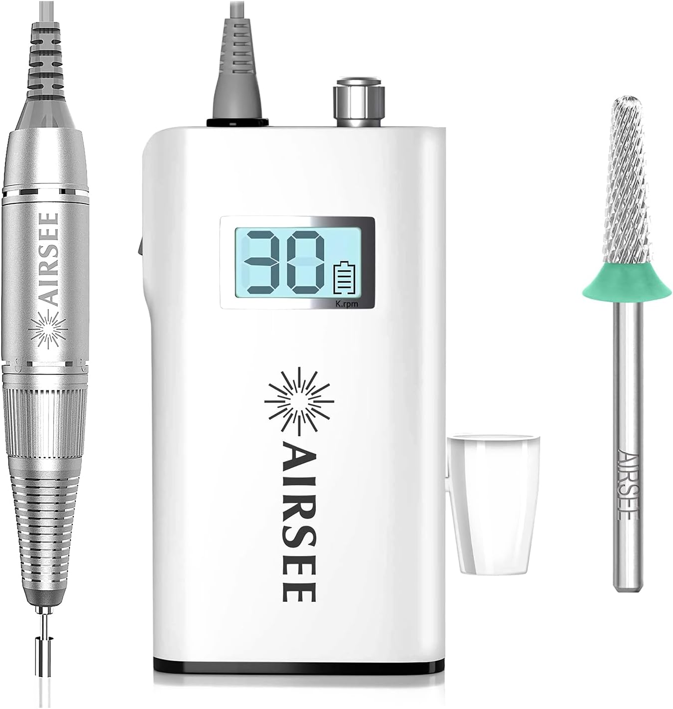 Amazon.com: AIRSEE Rechargeable 30000RPM Electric Nail Drill ...