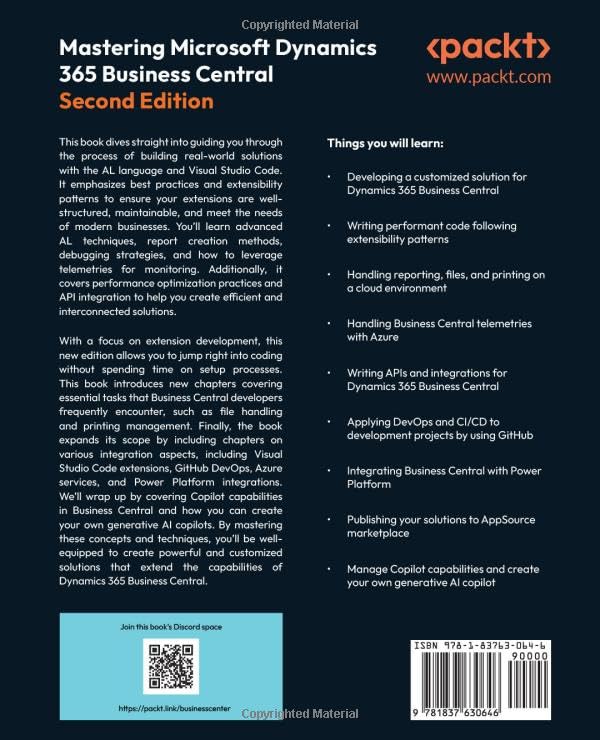 Snapklik.com : Mastering Microsoft Dynamics 365 Business Central - Second Edition: The Complete ...